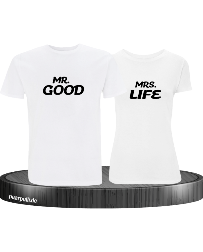 Mr Good And Mrs Life Partnerlook T Shirt Set